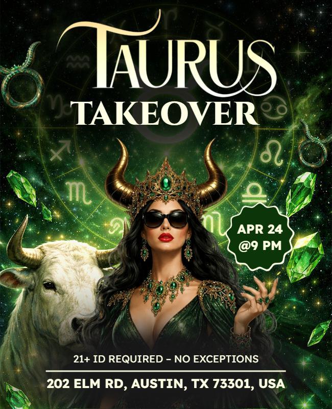 Taurus Takeover Party Event Flyer Template