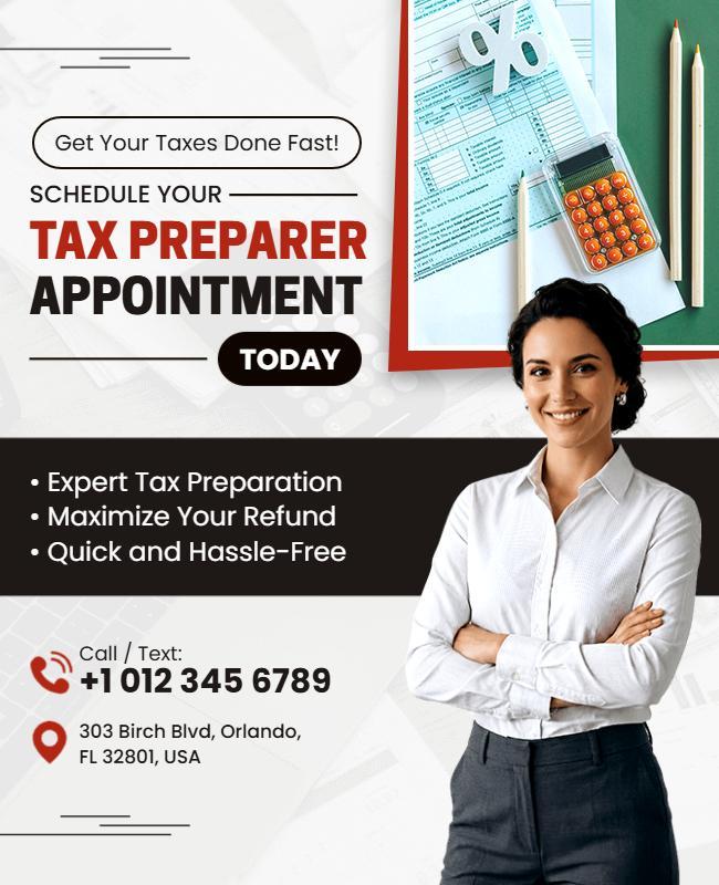 Tax Preparer Appointment Flyer Template
