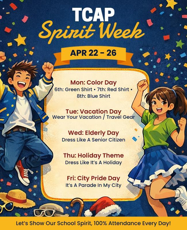 Tcap School Spirit Week Event Flyer Template