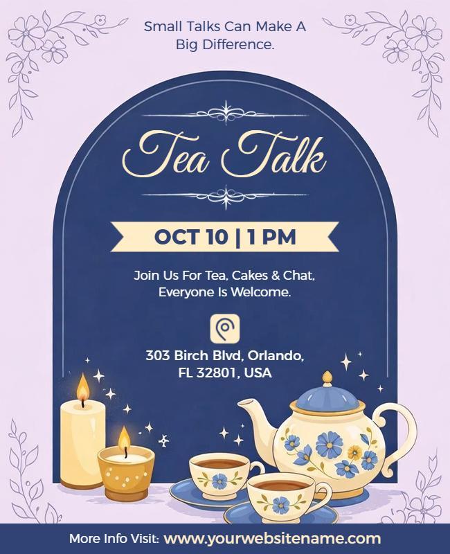Tea Talk Invitation Flyer Template