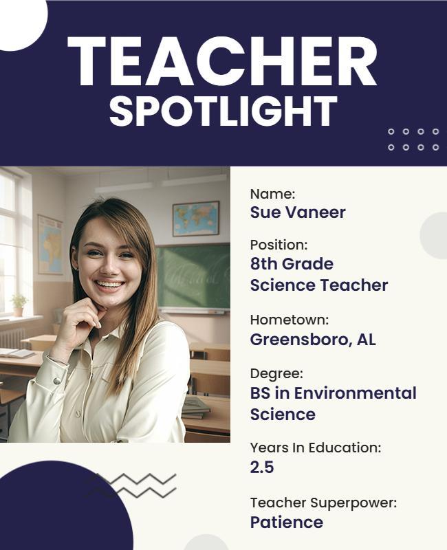 Teacher Achievements Spotlight Flyer Template