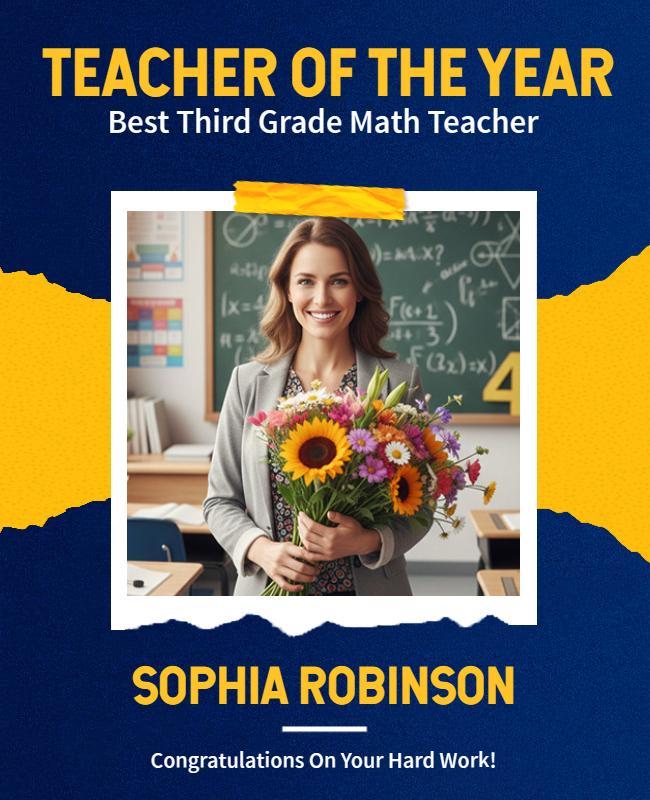 Teacher of the Year Appreciation Flyer Template
