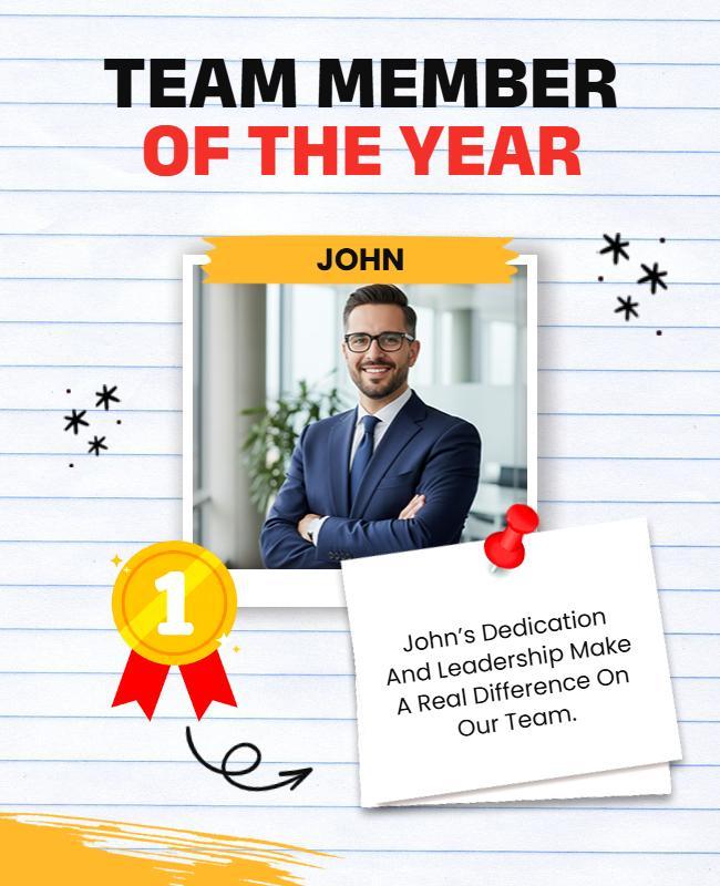 Team Member of the Year Appreciation Flyer Template
