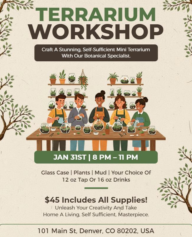 Terrarium Workshop Event Flyer Template