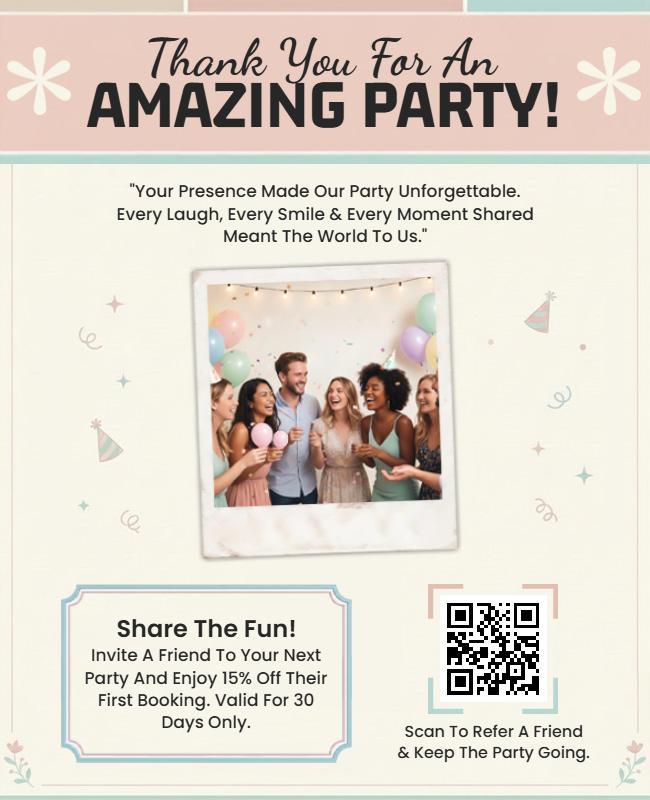 Thank You Celebration Party Flyer Template