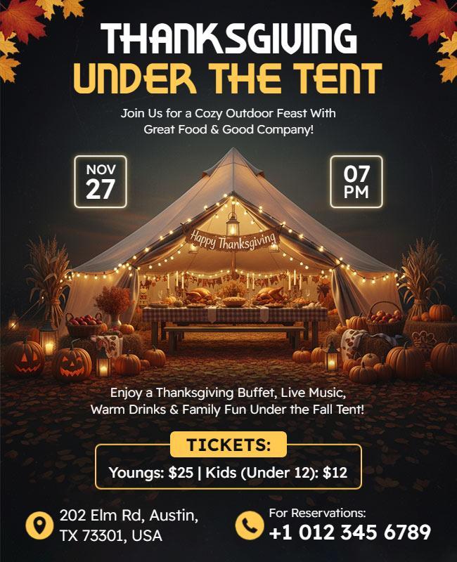 Thanksgiving Tent Event Celebration Flyer Template