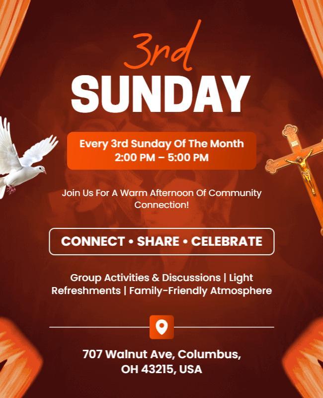 Third Sunday Monthly Celebration Flyer Template