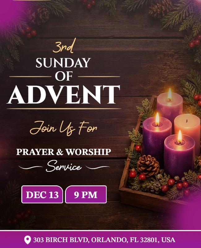 Third Sunday of Advent Celebration Flyer Template