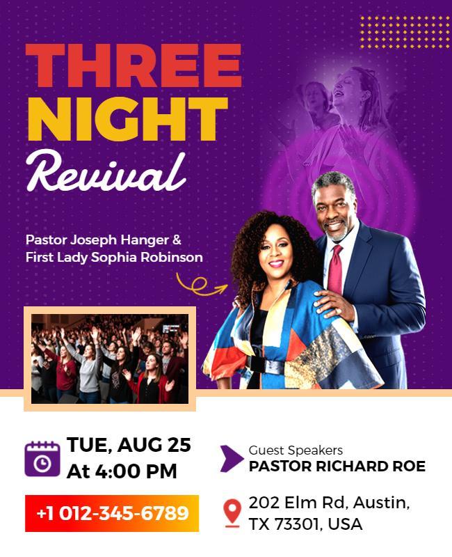 Three Night Church Religious Revival Event Flyer Template