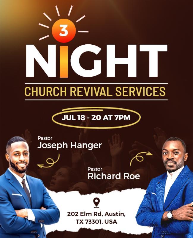 Three Night Church Revival Services Event Flyer Template