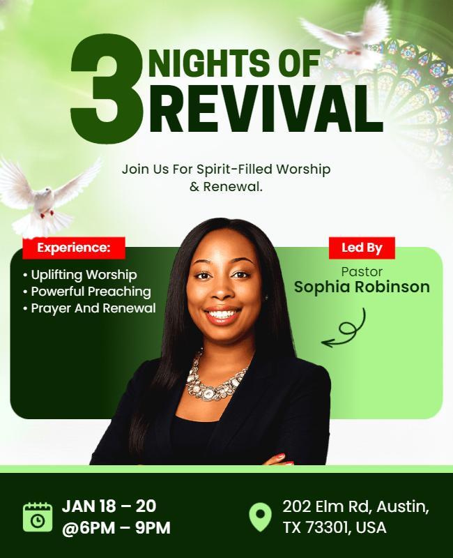 Three Nights of Church Revival Event Flyer Template