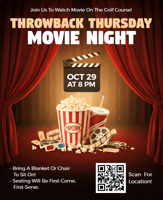 Throwback Thursday Outdoor Movie Night Flyer Template