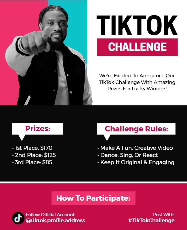 Tiktok Challenge Creative Video Competition Flyer Template