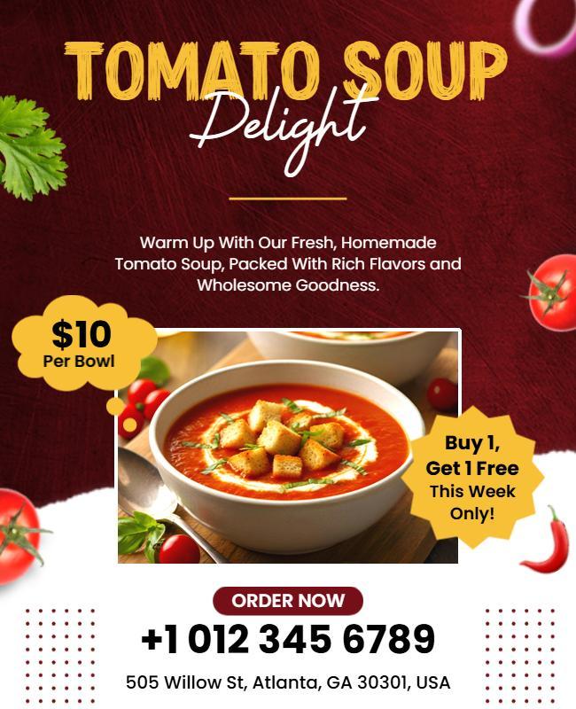 Tomato Soup Special Offer Flyer Template