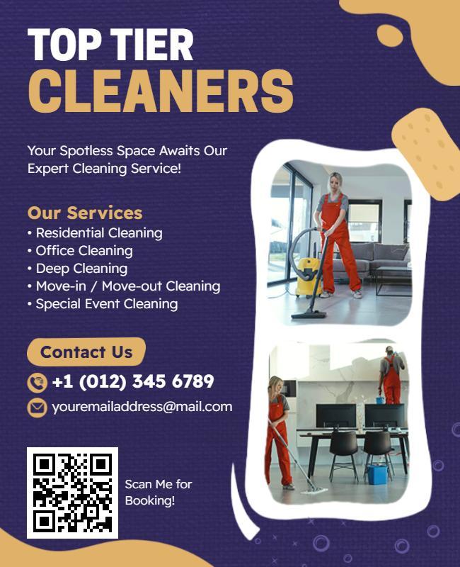 Top Tier Cleaning Services Promotion Flyer Template