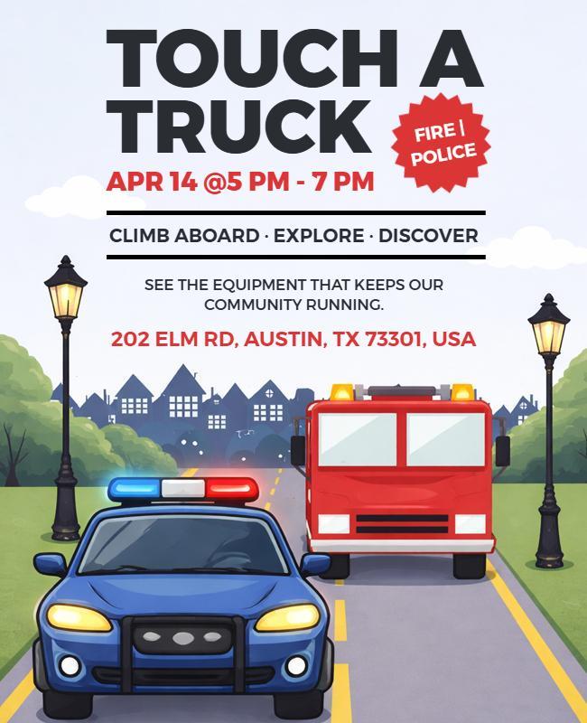 Touch a Truck Community Event Poster Template