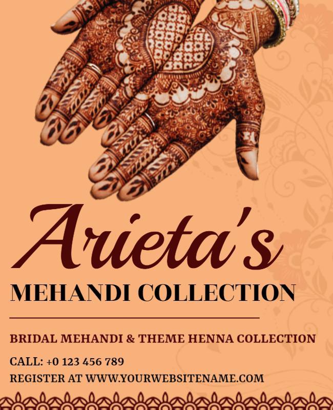 Traditional Henna Art Bridal Mehandi Collection Poster Template