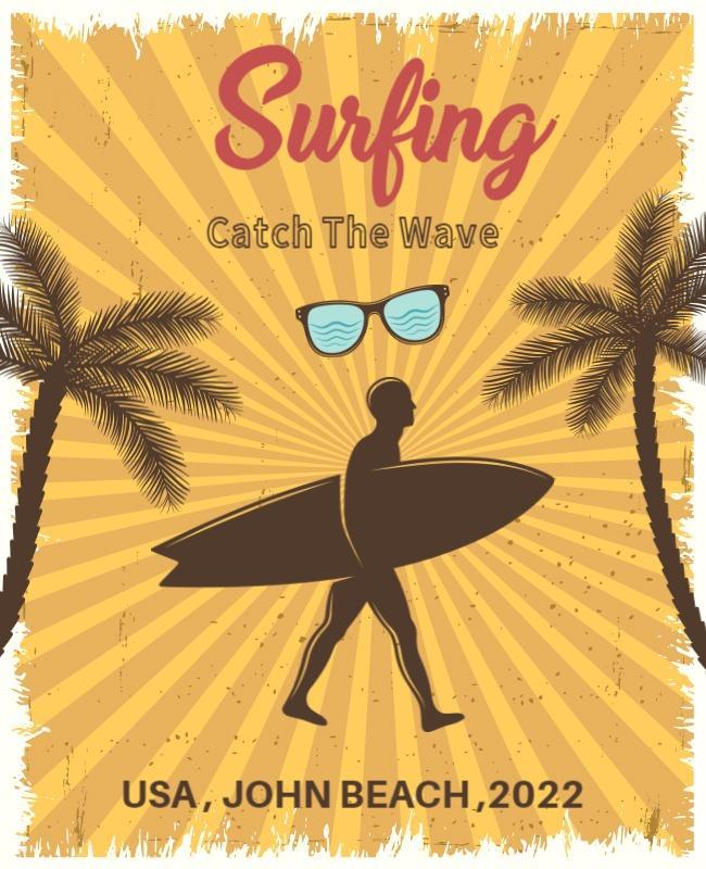 Tropical Surfing Adventure at John Beach Poster Template