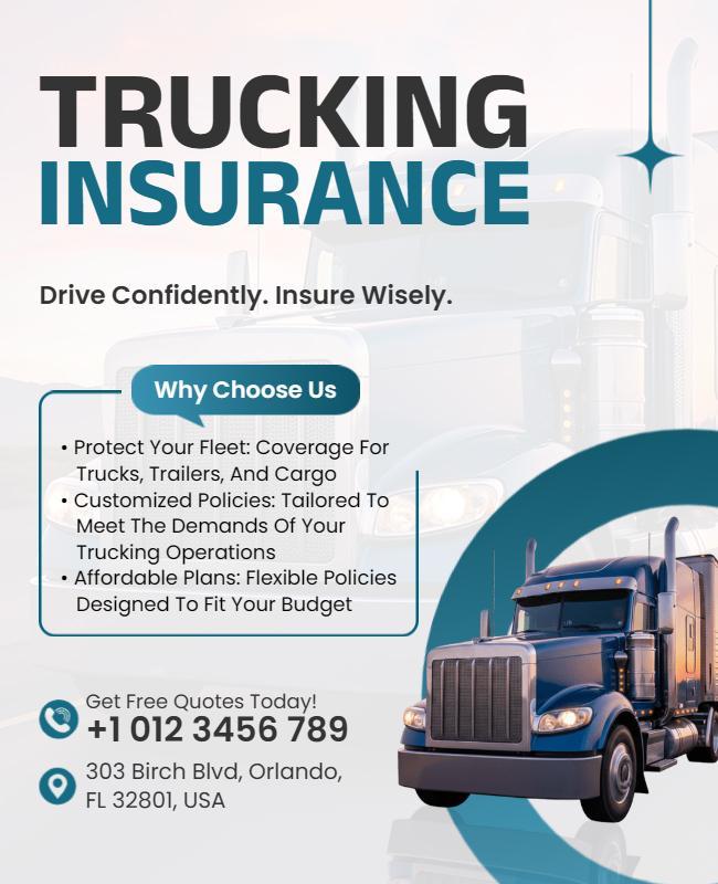 Trucking Insurance Promotional Flyer Template