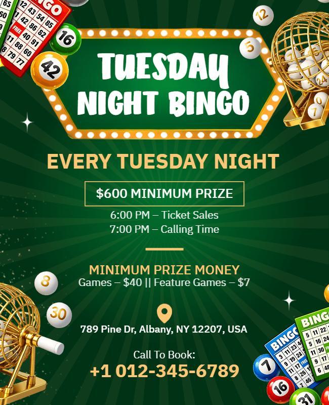 Tuesday Bingo Night Flyer Template