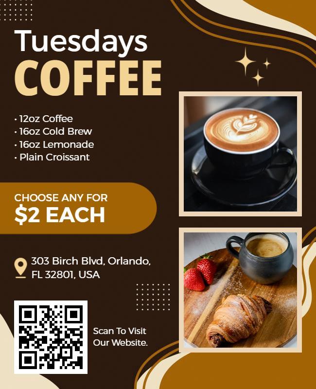 Tuesday Coffee Special Offer Flyer Template