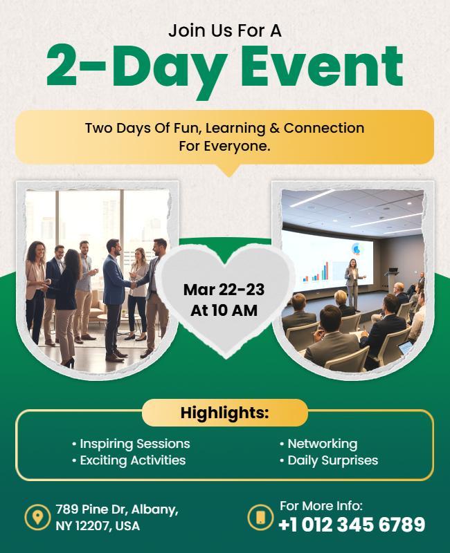 Two-Day Networking and Learning Event Flyer Template