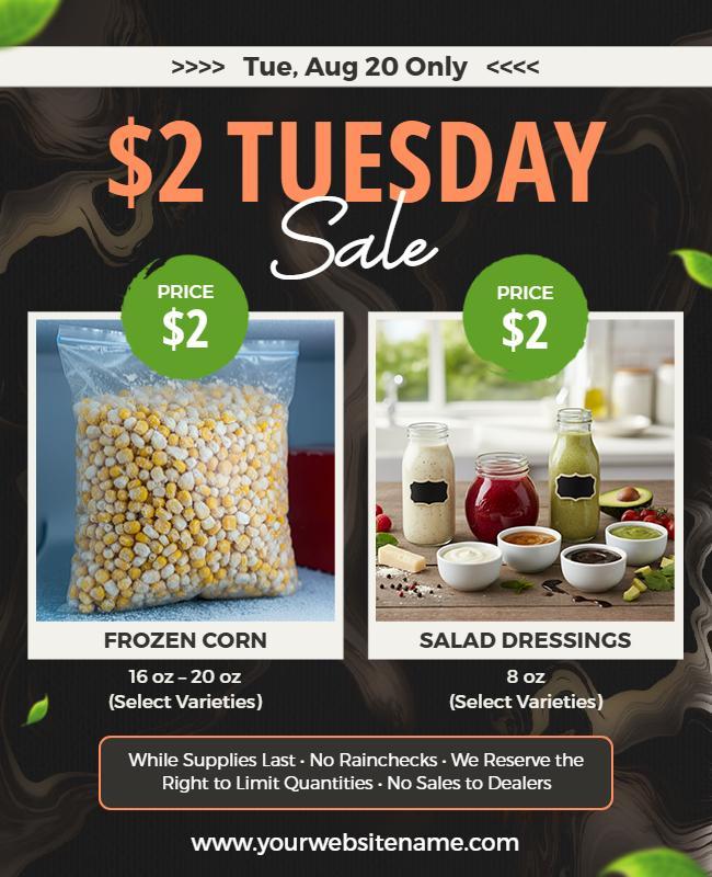 Two Dollar Tuesday Promotion Flyer Template