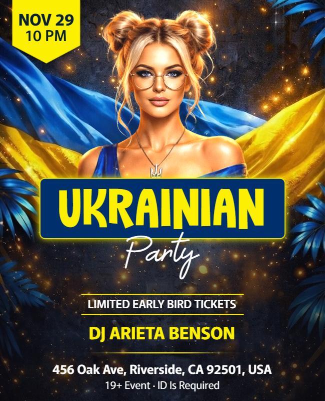 Ukrainian Party Event Flyer Template