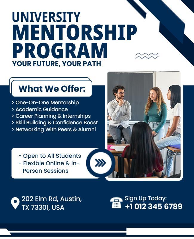 University Mentorship Program Information Flyer Template