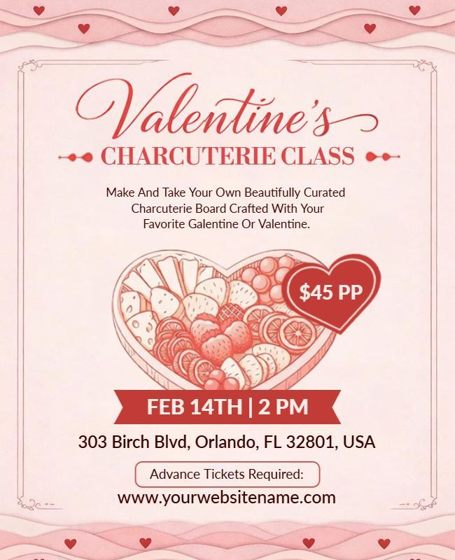 Valentine's Charcuterie Class Event Flyer Template