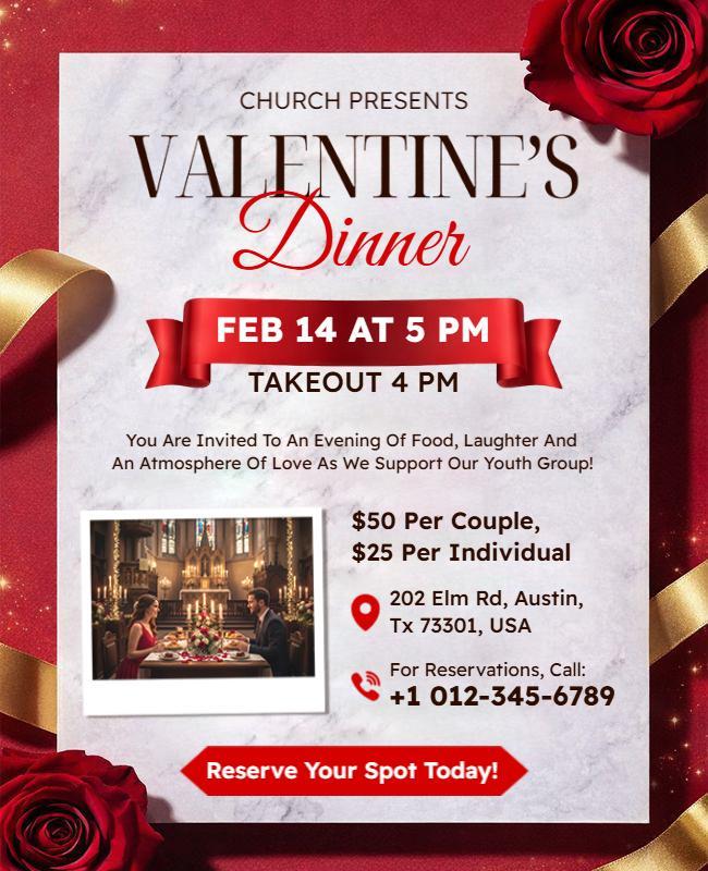 Valentine's Day Church Dinner Event Flyer Template