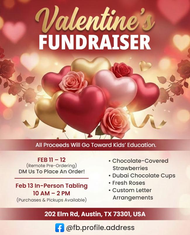 Valentine's Day Fundraiser Event Flyer Template