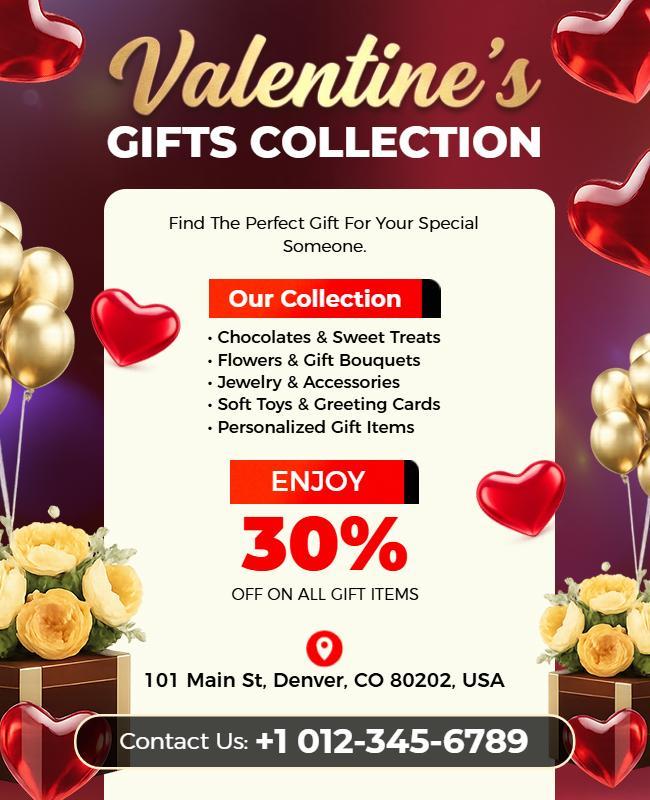 Valentine's Day Gift Collection Flyer Template