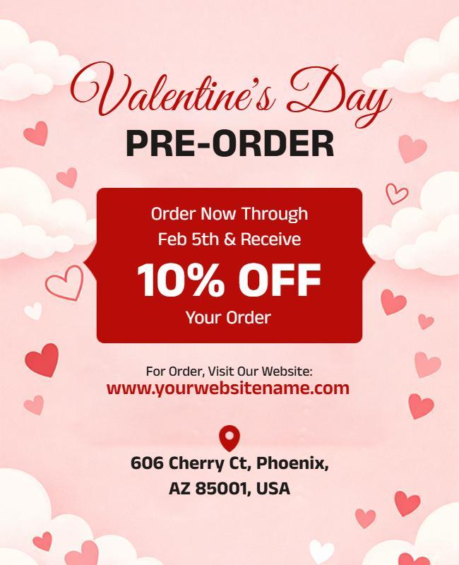 Valentine's Day Pre-Order Promotion Flyer Template