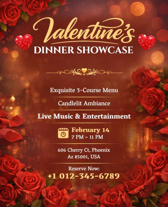 Valentine's Dinner Showcase Event Flyer Template