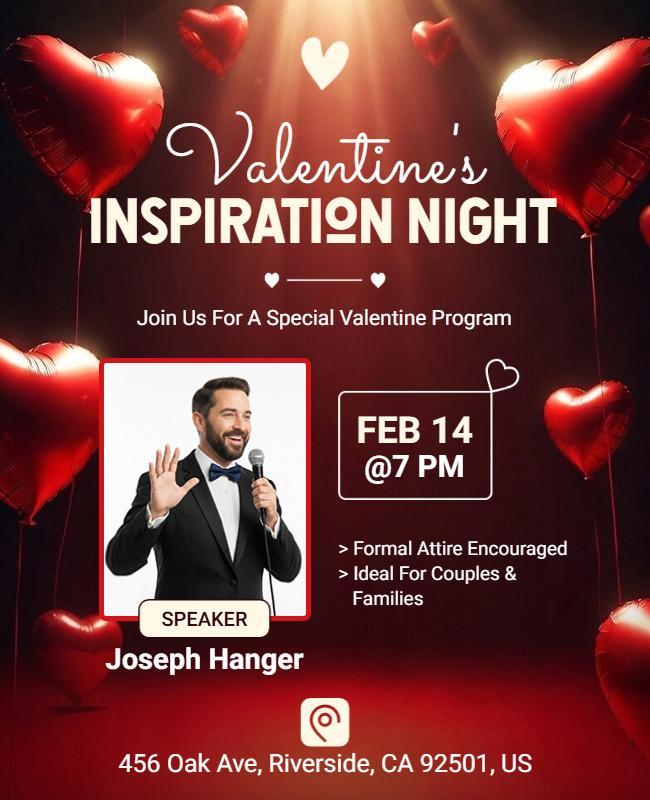 Valentine’s Tuxedo Inspiration Speaker Event Flyer Template