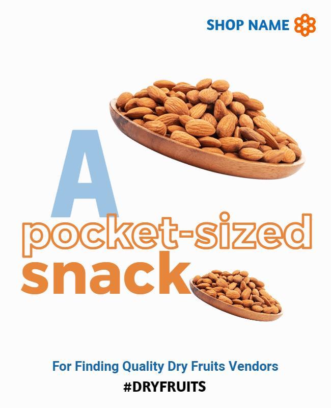Vibrant Almonds Pocket-Sized Snack Promotion Poster Template