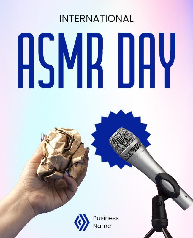 Vibrant ASMR Day Celebration with Microphone Poster Template