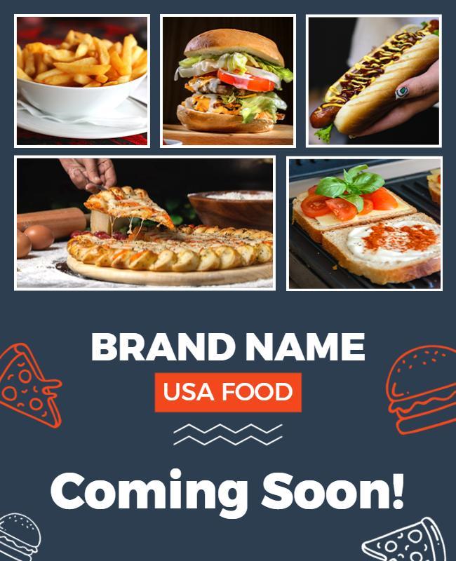 Vibrant Collage of Classic USA Food Dishes Poster Template