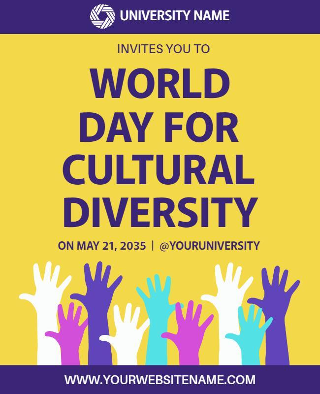 Vibrant Colorful Hands for Cultural Diversity Celebration Poster Template