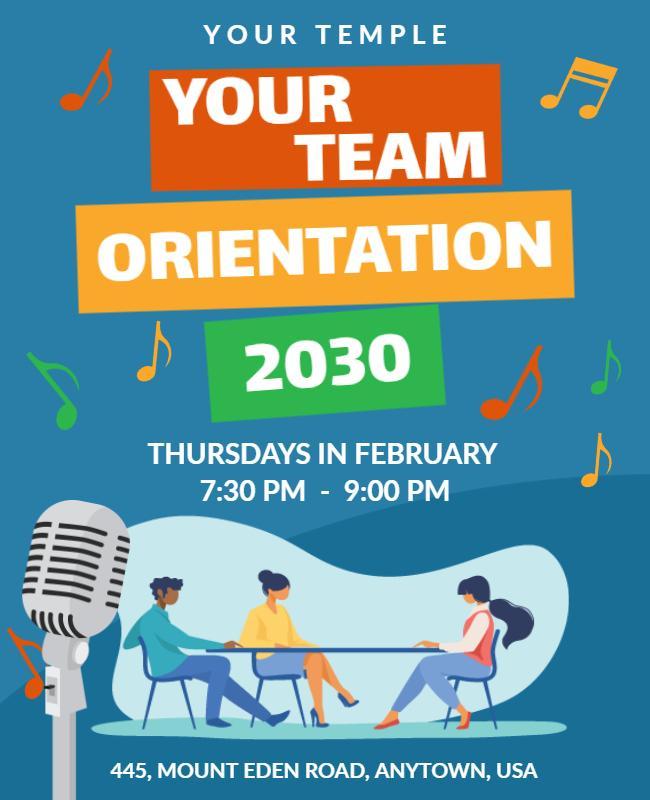 Vibrant Colorful Team Orientation Event Poster Template