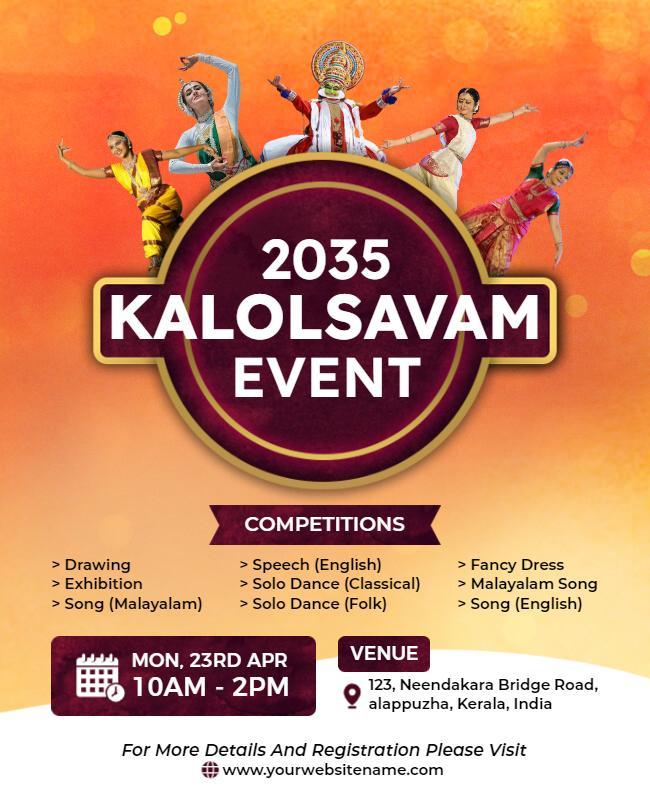 Vibrant Cultural Festival Kalolsavam Event Poster Template