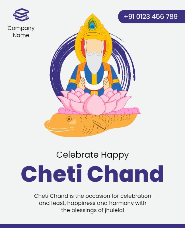 Vibrant Festival Celebration for Cheti Chand Poster Template