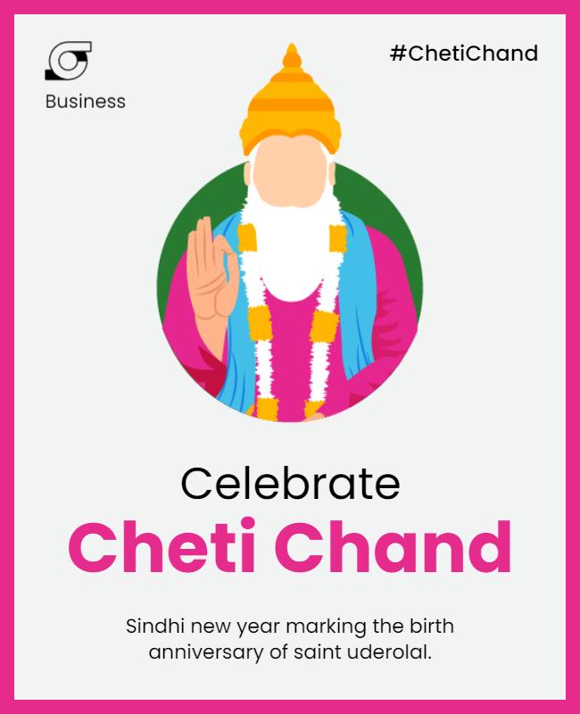 Vibrant Green Cheti Chand Celebration Poster Template