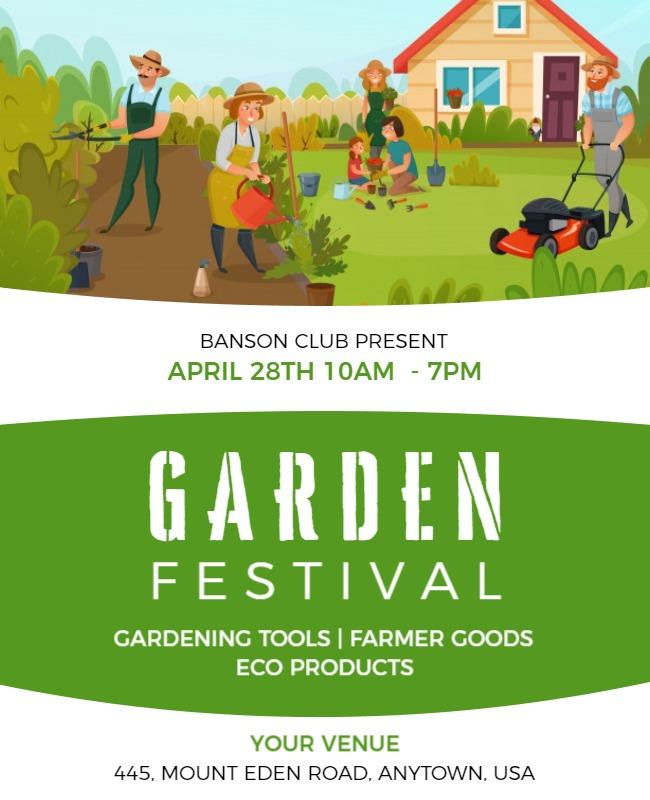 Vibrant Green Garden Festival with Eco Products Poster Template