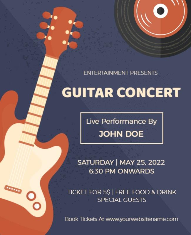 Vibrant Guitar Concert Live Performance Poster Template