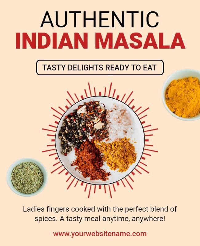 Vibrant Indian Masala Spices Culinary Delight Poster Template