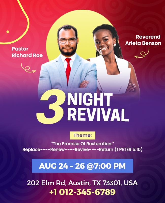 Vibrant Modern Church Revival Event Flyer Template