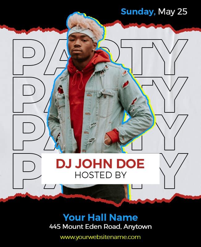 Vibrant Party Theme with DJ Showcase Poster Template