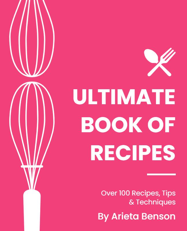 Vibrant Pink Modern Cooking Recipe Book Poster Template